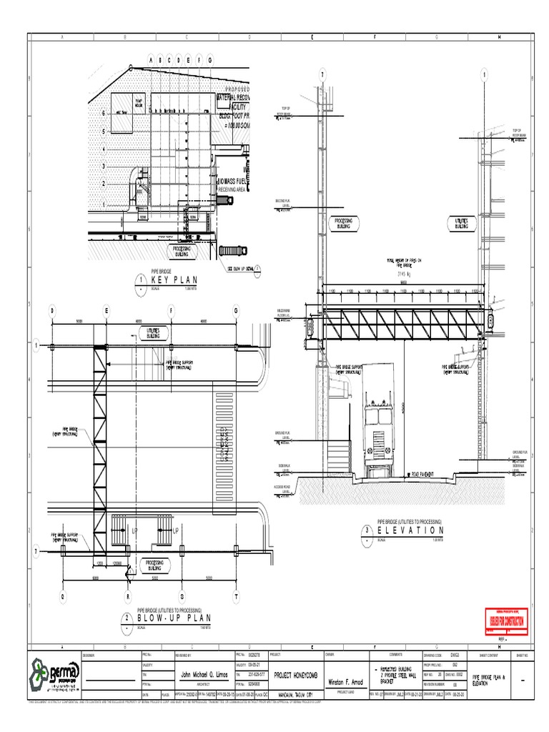 092-26-0002-3-08 - Utilities Pipe Bridge Plan & Elevation | PDF ...
