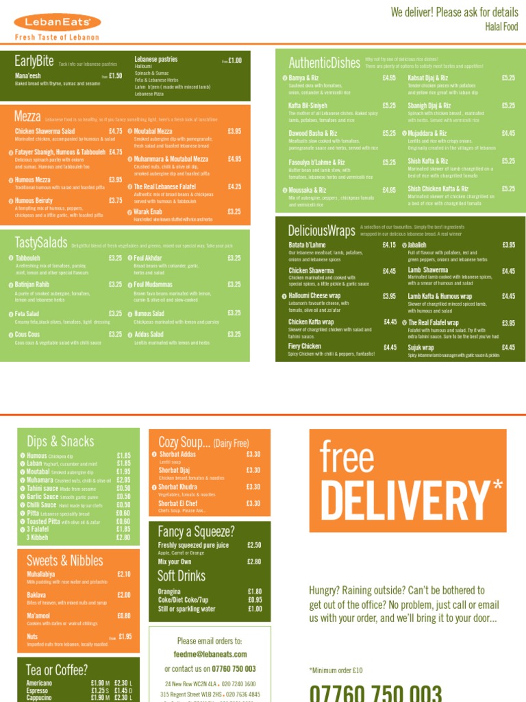 Lebaneats Menu Via | PDF | Salad | African Cuisine