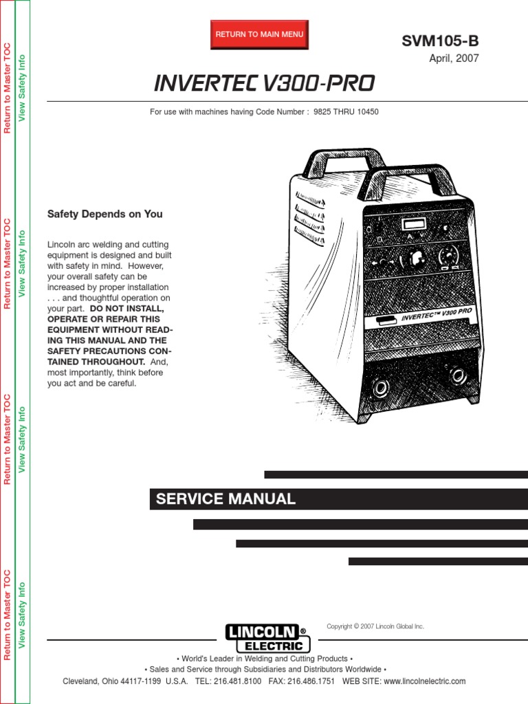 Invertec V300-Pro: SVM105-B | PDF | Welding | Construction