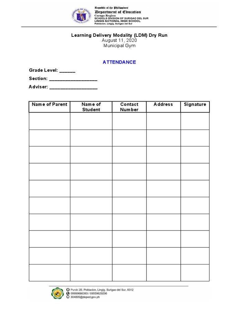 LNHS - Dry Run Attendance | PDF | Career & Growth
