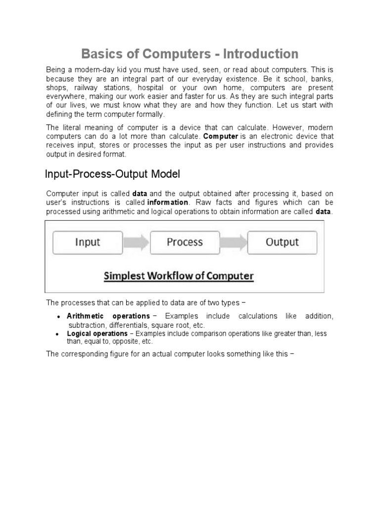 Computer Basics for Kids | PDF | Operating System | Scheduling (Computing)