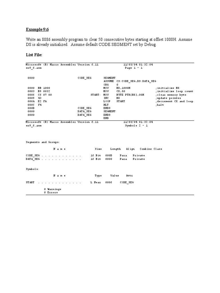Example 9.6 | PDF | Assembly Language | Pointer (Computer Programming)