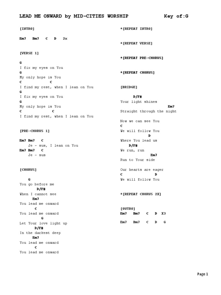 Lead Me Onward | PDF | Song Structure | Creative Works