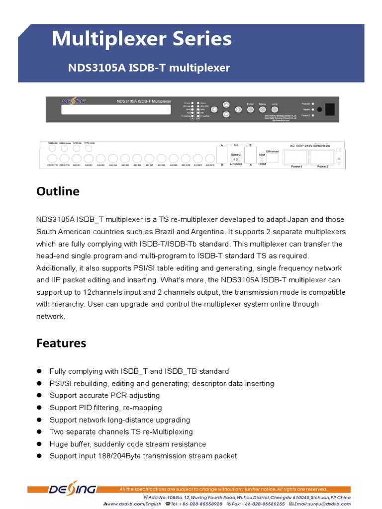 Multiplexer Series: Outline | PDF | Network Packet | Computer Network