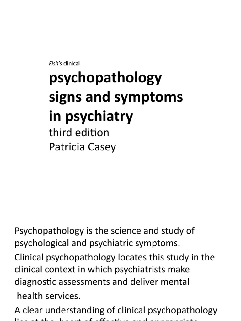 Psychopathology Signs and Symptoms in Psychiatry: Third Edition ...
