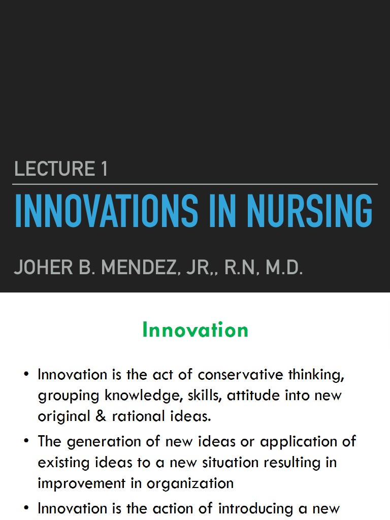 Innovations in Nursing | PDF | Nurse Practitioner | Nursing
