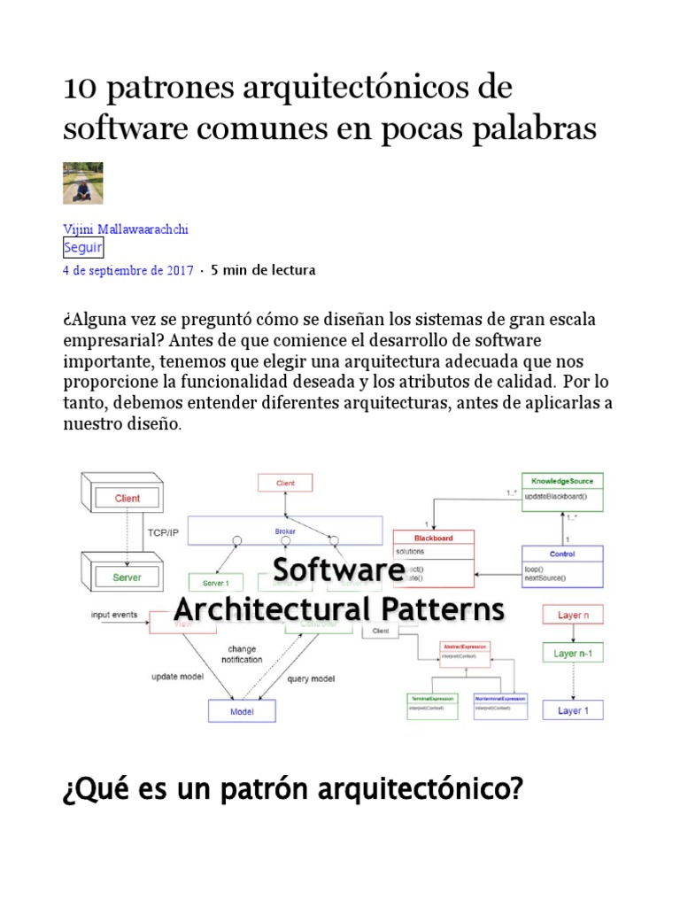 10 Patrones Arquitectónicos de Software Comunes en Pocas Palabras | PDF ...