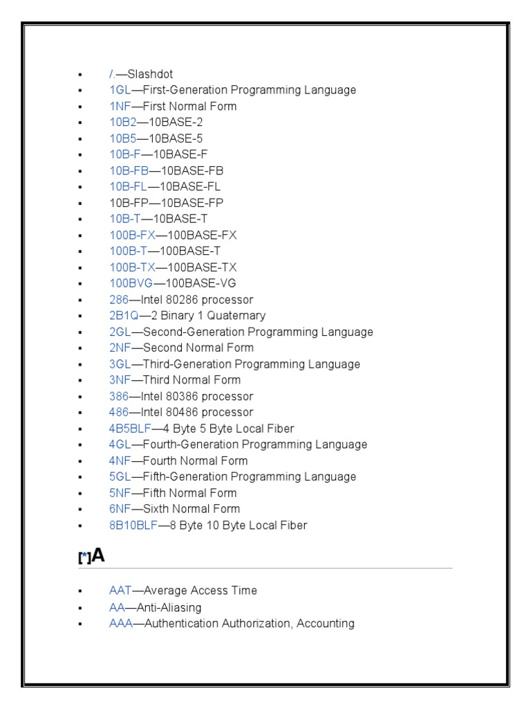 IT Abbreviations | PDF | Java (Programming Language) | Internet