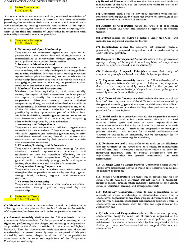 Cooperative Code | PDF | Cooperative | Board Of Directors