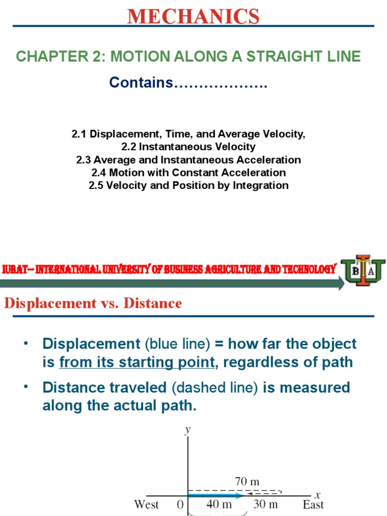 Motion Along A Straight Line | PDF | Velocity | Acceleration