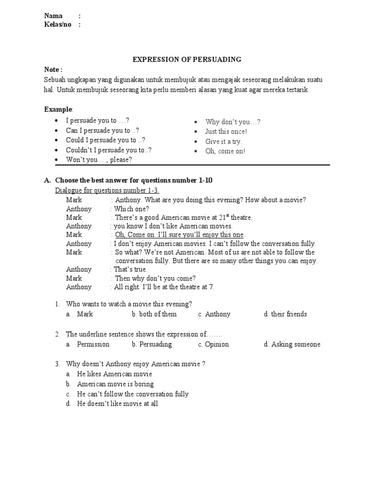 Expression of Persuading | PDF