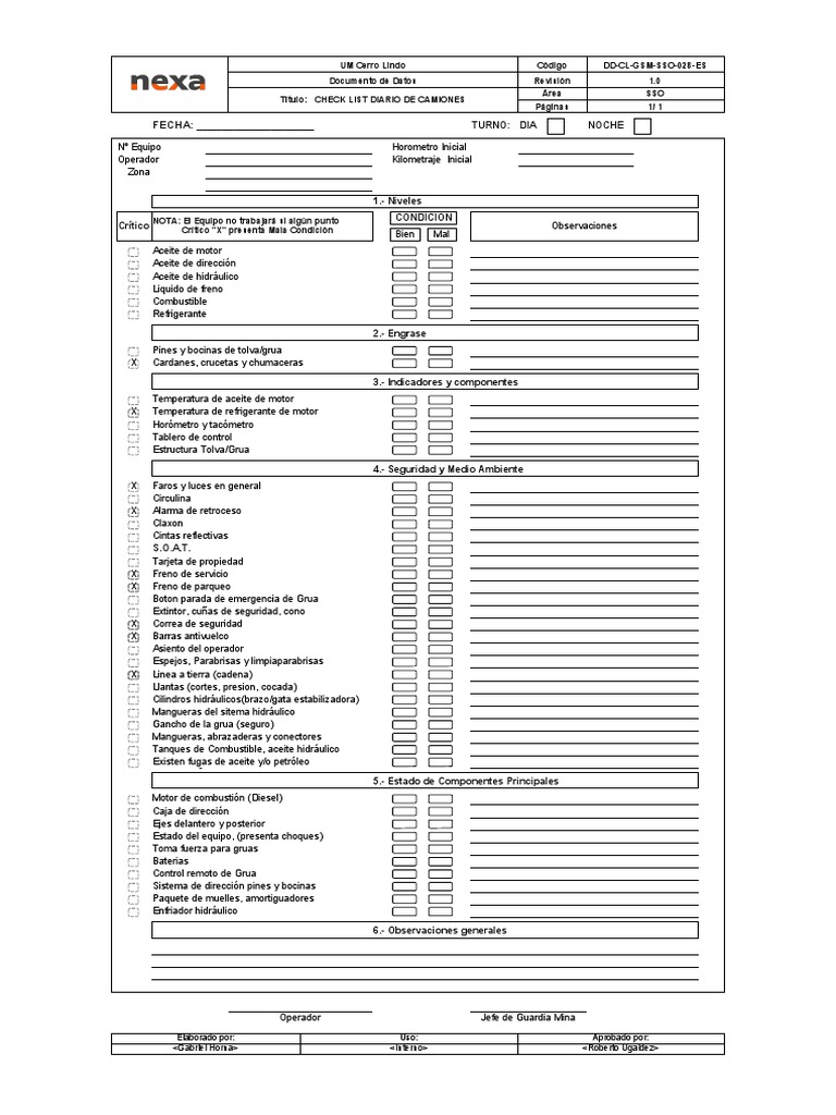 Check Lis de Camiones | PDF | Vehículos | Tecnología de vehículos