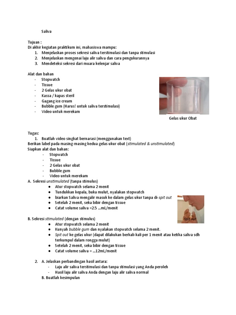 Praktikum Saliva | PDF