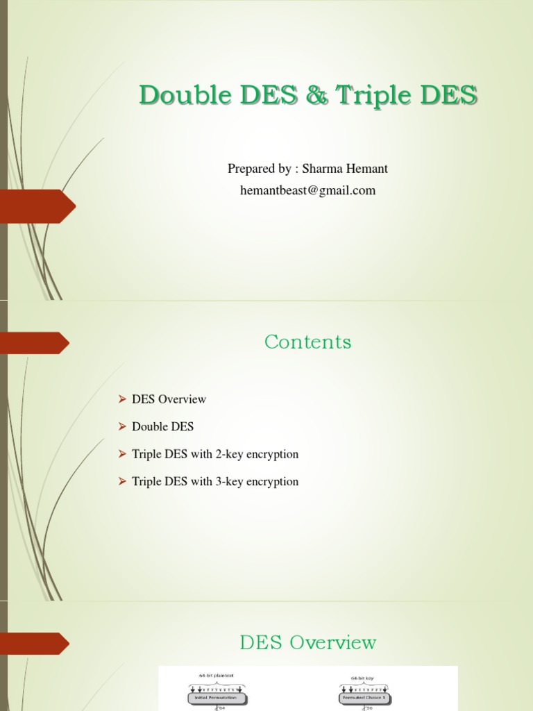Double DES & Triple DES: Prepared By: Sharma Hemant | PDF | Military ...