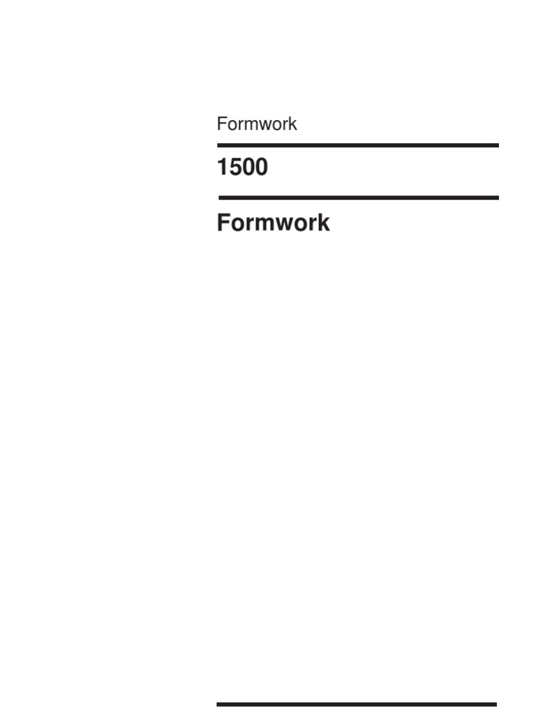 Morth 1500 Formwork | PDF | Concrete | Building Technology