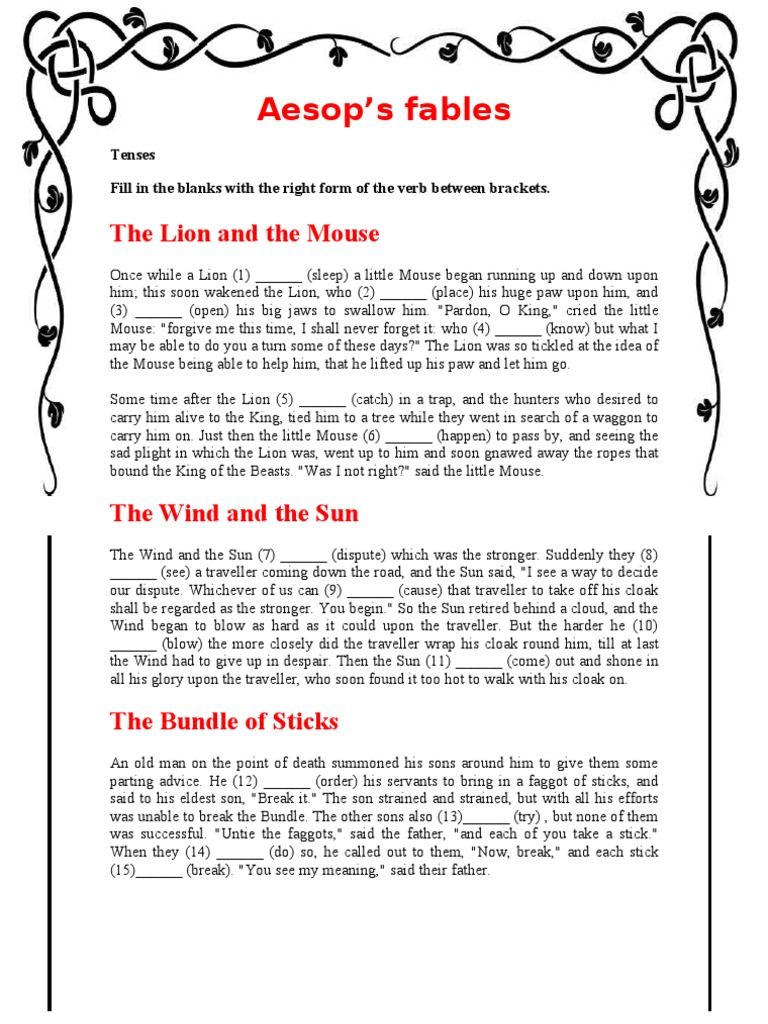 Aesop Fables Tenses | PDF