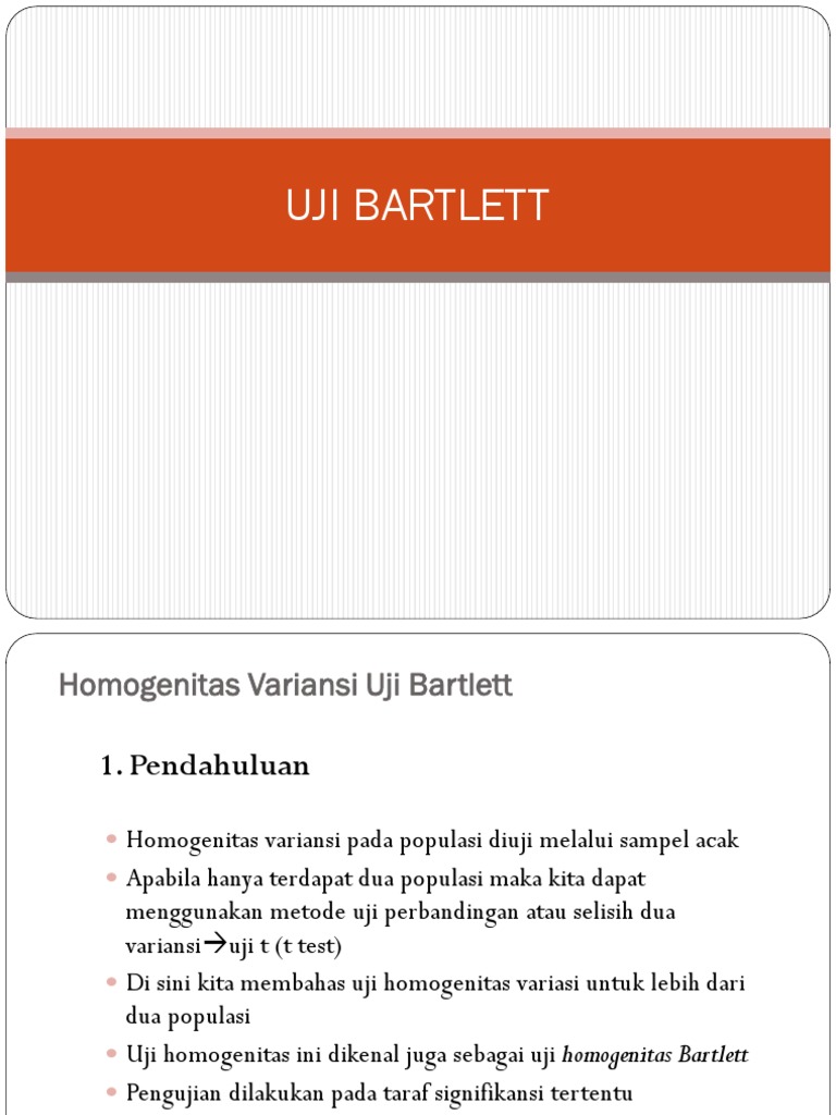 Uji Bartlett Cochran | PDF | Metode & Bahan Ajar