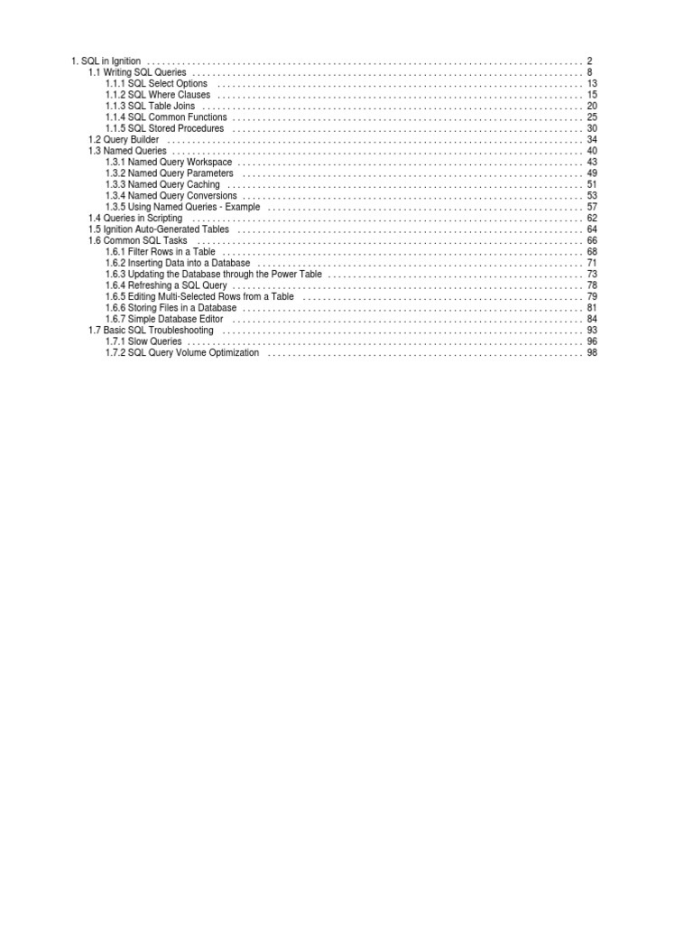 SQL in Ignition | PDF | Database Index | Databases