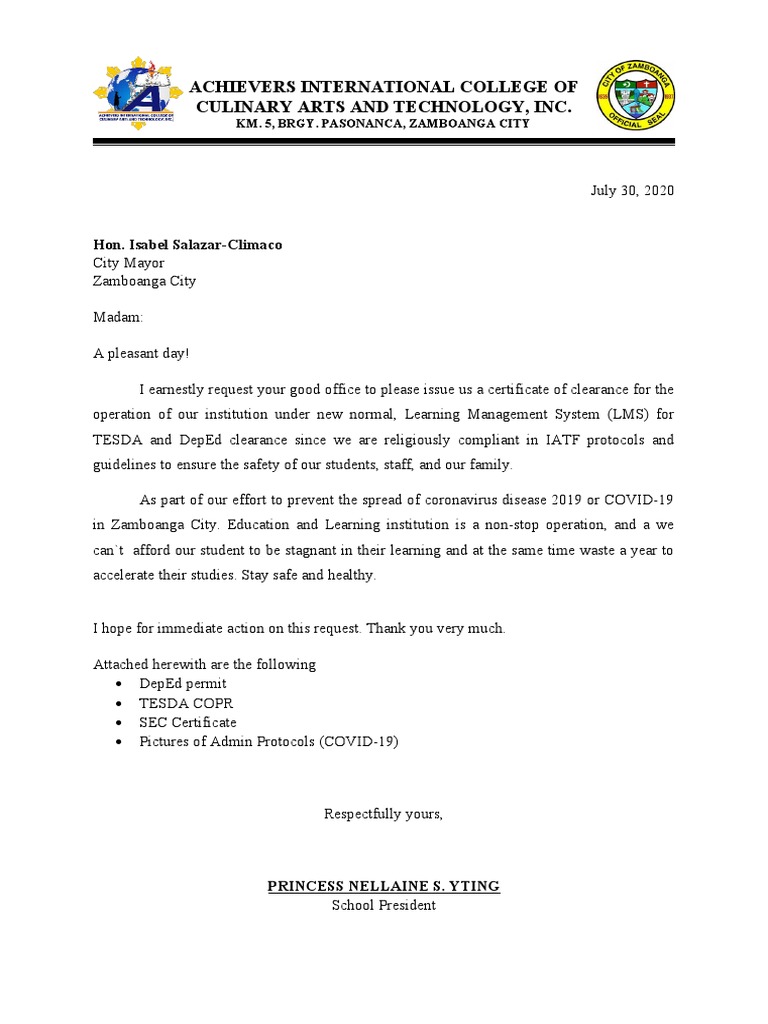 Letter To LGU | PDF