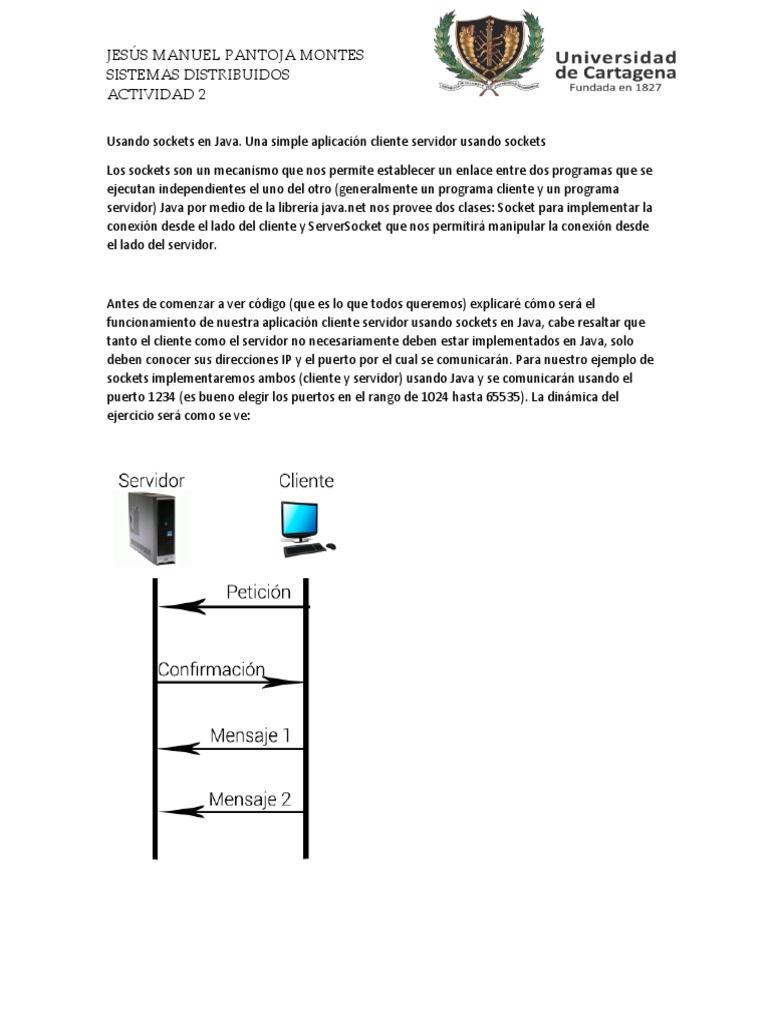 Implementación de una aplicación cliente-servidor básica usando sockets en Java | PDF | Zócalo ...