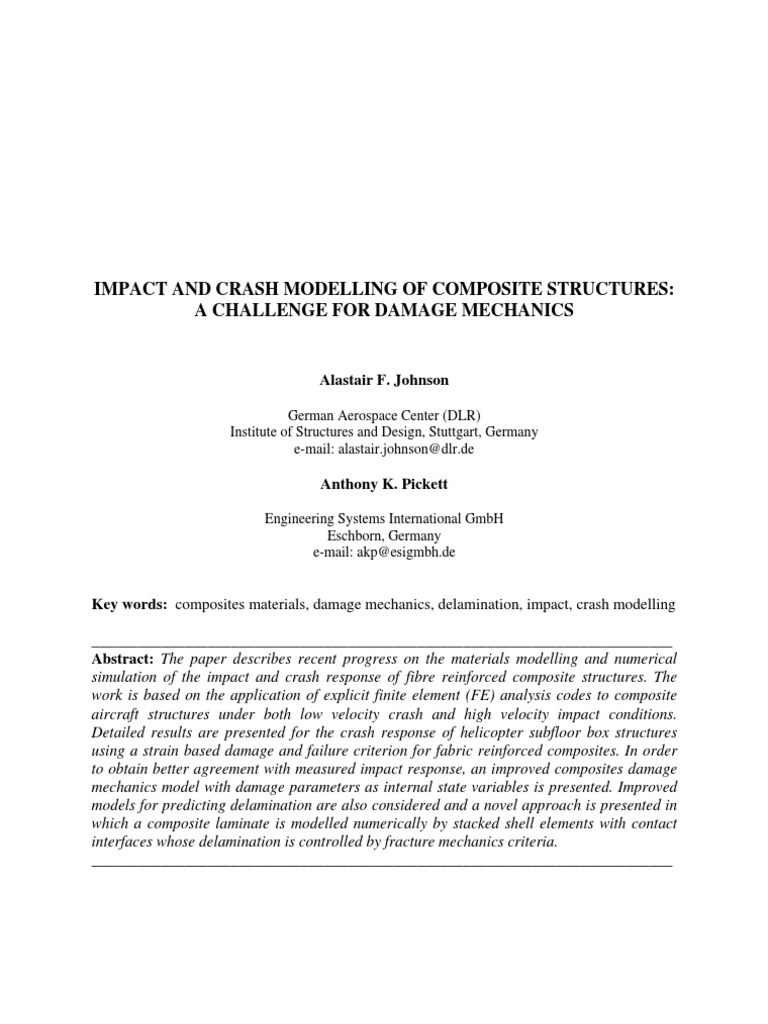 Impact and Crash Modelling of Composite Structures | PDF | Composite ...