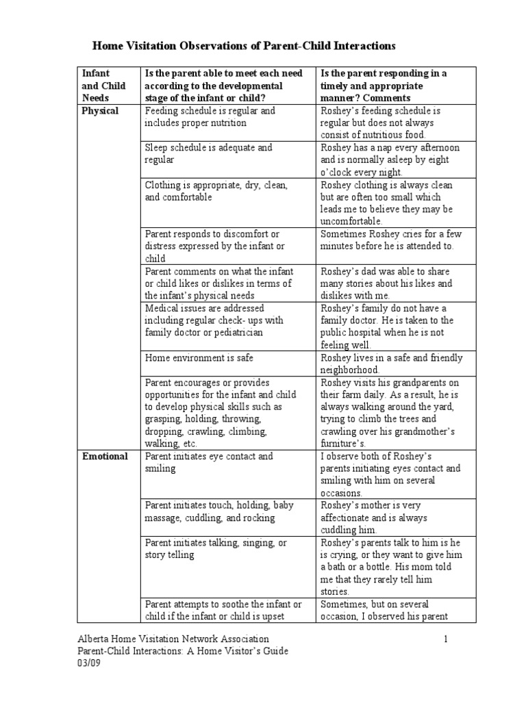 Parent-Child Interactions - A Home Visitors Guide Rev Appendices 1 2 ...