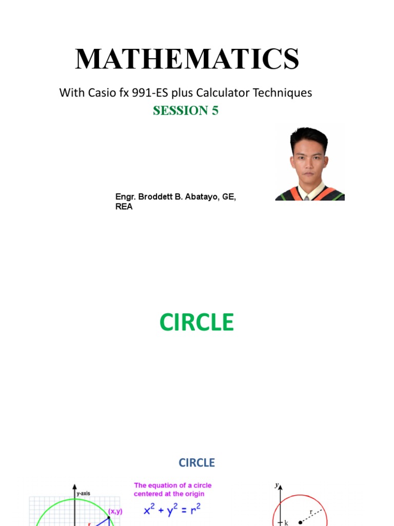MATHEMATICS GE REVIEW Session5 | PDF | Ellipse | Circle
