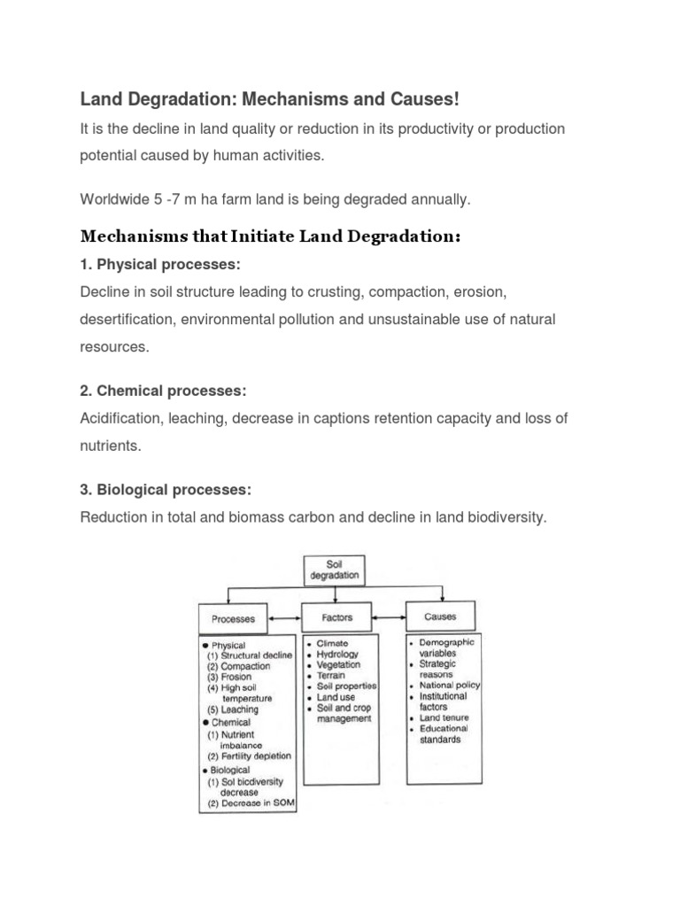 Land Degradation: Mechanisms and Causes! | Download Free PDF | Soil | Environmental Degradation