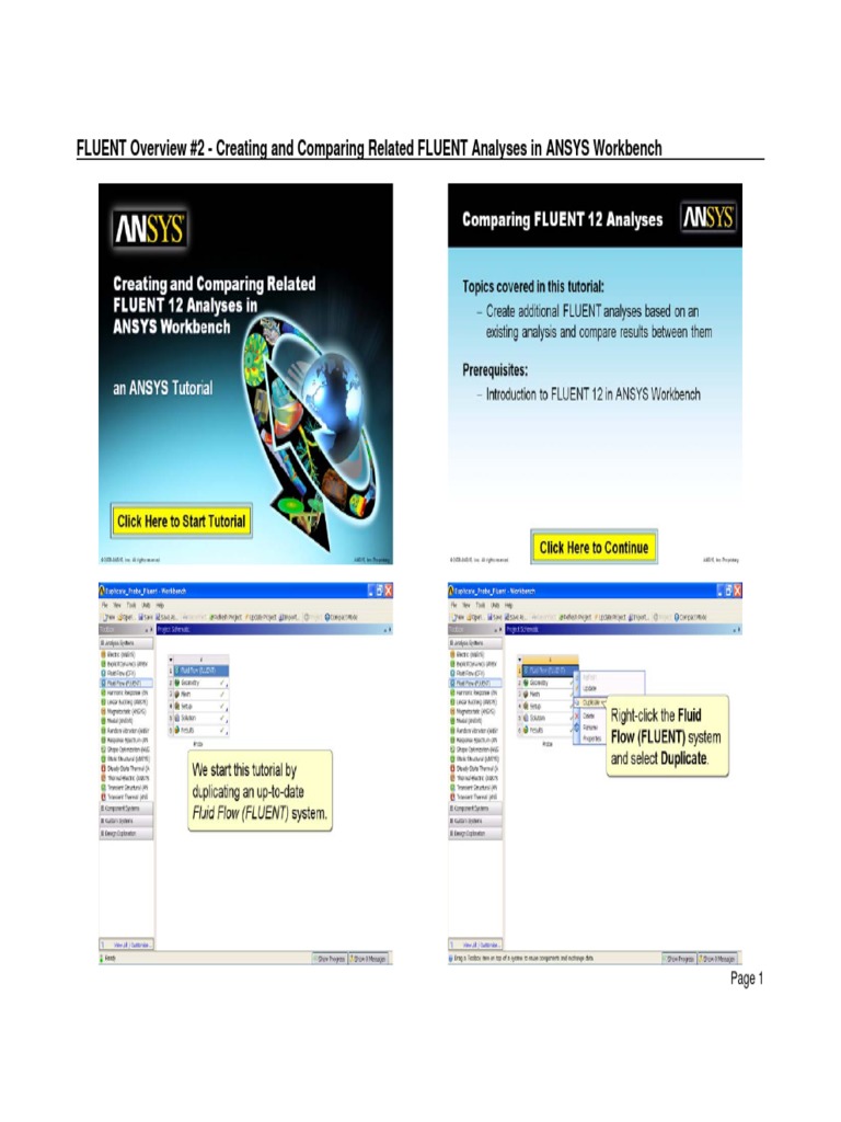 FLUENT Overview 2 Creating and Comparing Related FLUENT12 Analyses in ...