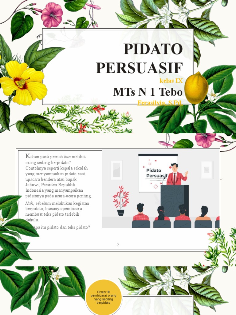 Mengenal Pidato Persuasif Kelas IX | PDF