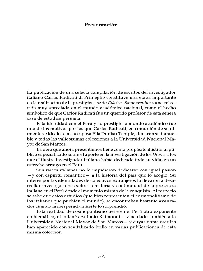 Presentación, Por Flavio Claudio de Nardis PDF | PDF