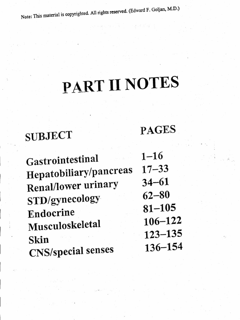 Goljan Notes Part 2 | PDF