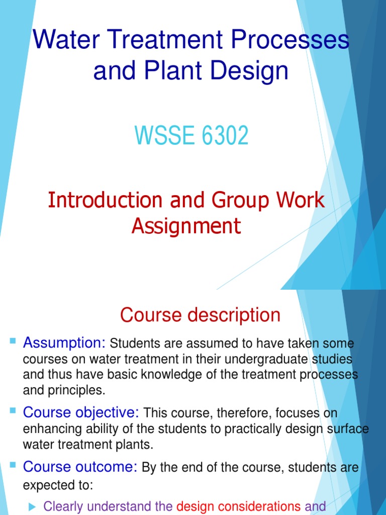 WTP&PD (Introduction and Group Assignment) | PDF | Water Purification ...