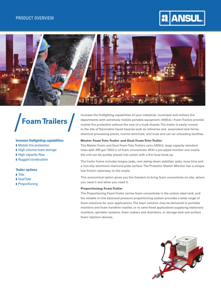 Foam Trailers: Product Overview | PDF | Firefighting | Foam