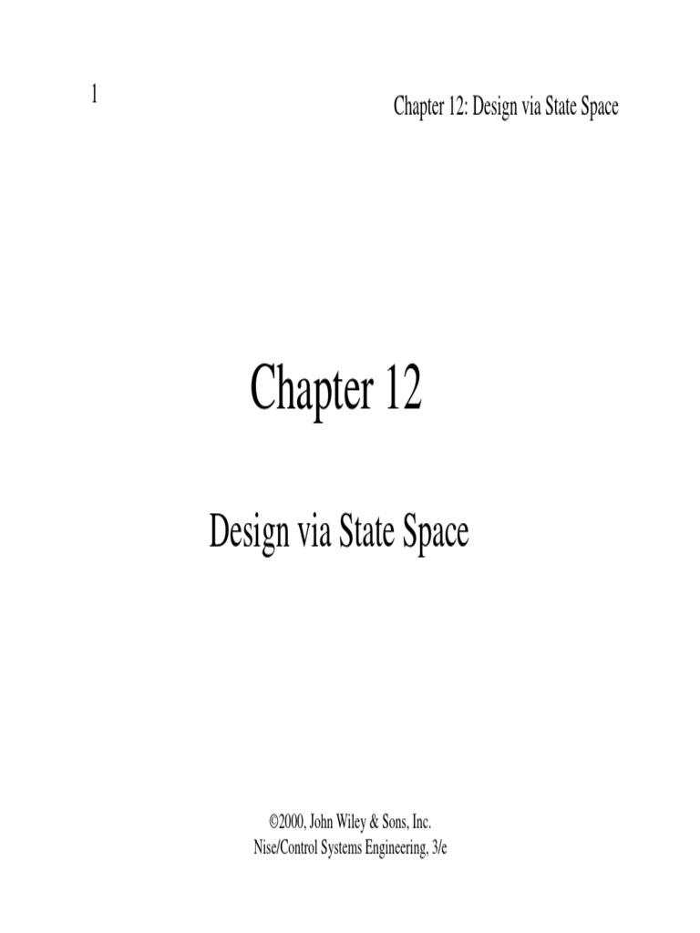 Chapter 12: Design Via State Space 1 | PDF | Control Theory | Cybernetics