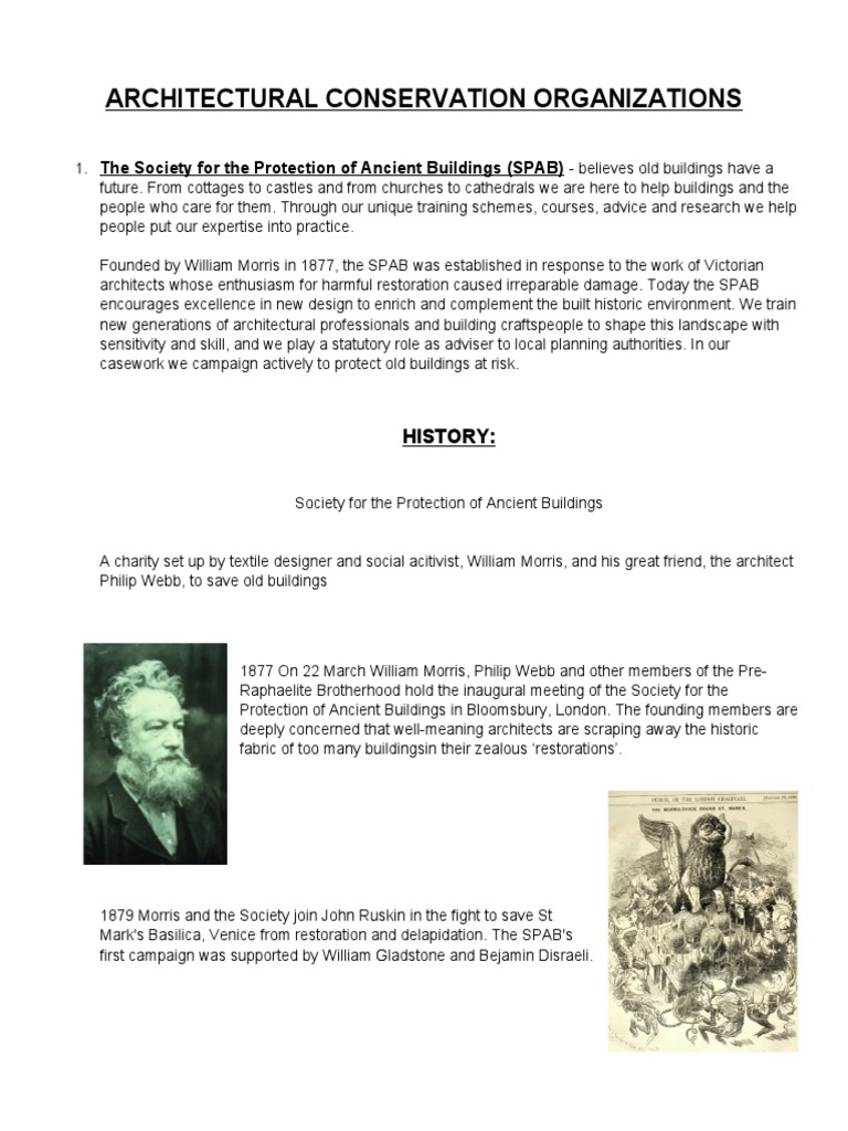 Architectural Conservation Organizations: The Society For The ...