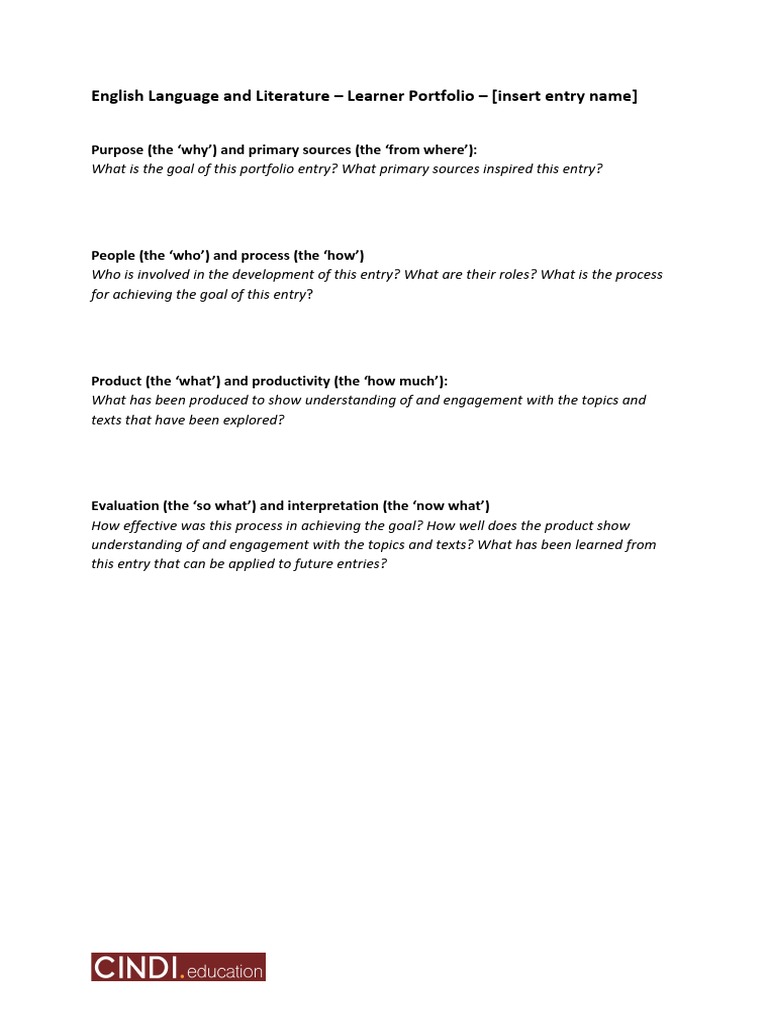 English Literature Learner Portfolio Guide | PDF | Foreign Language Studies