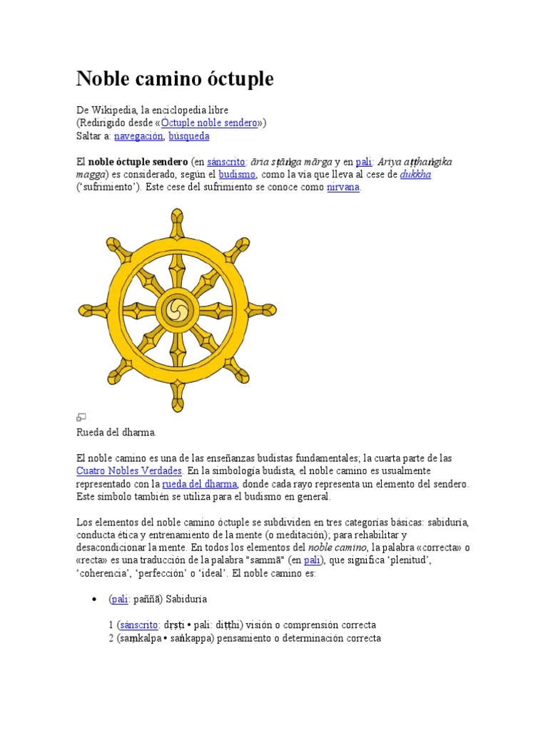Noble Camino Óctuple | PDF | Noble Óctuple Sendero | Conceptos ...