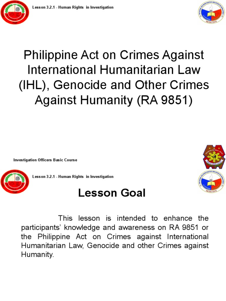 Philippine Act On Crimes Against International Humanitarian Law (IHL ...