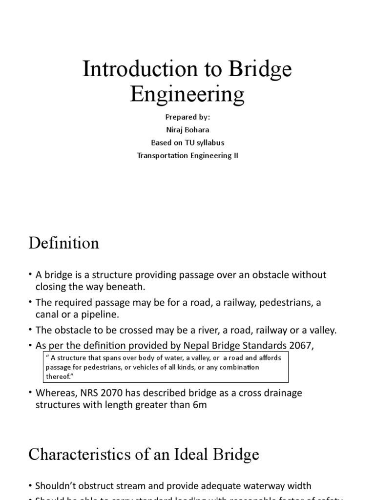 Introduction To Bridge Engineering | PDF | Levee | Bridge