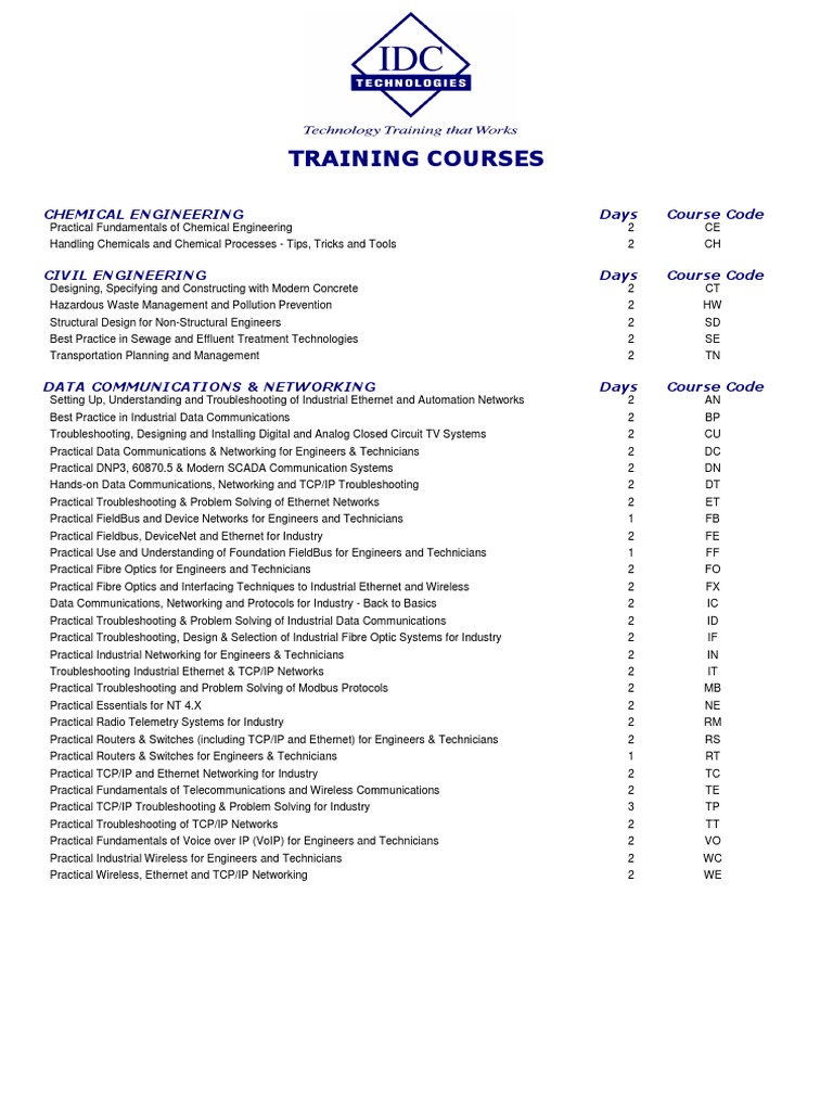 IDC Technologies - Training Workshops | PDF | Programmable Logic ...