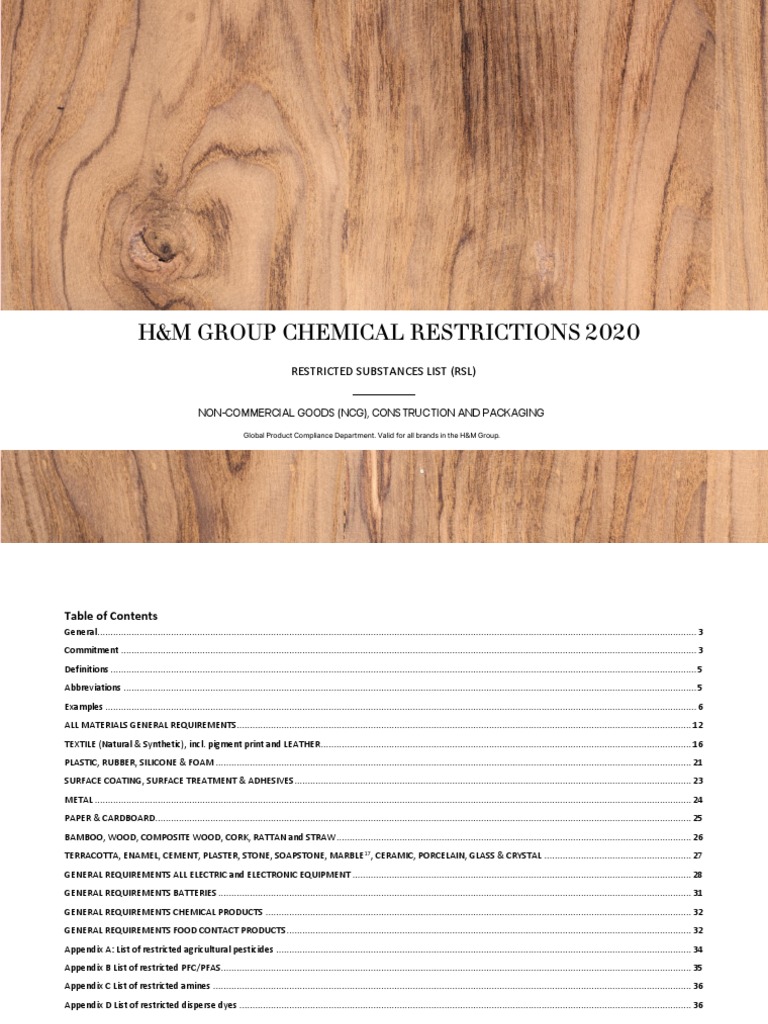 HM Chemical Restrictions NCG, Construction and Packaging 2020 | PDF ...