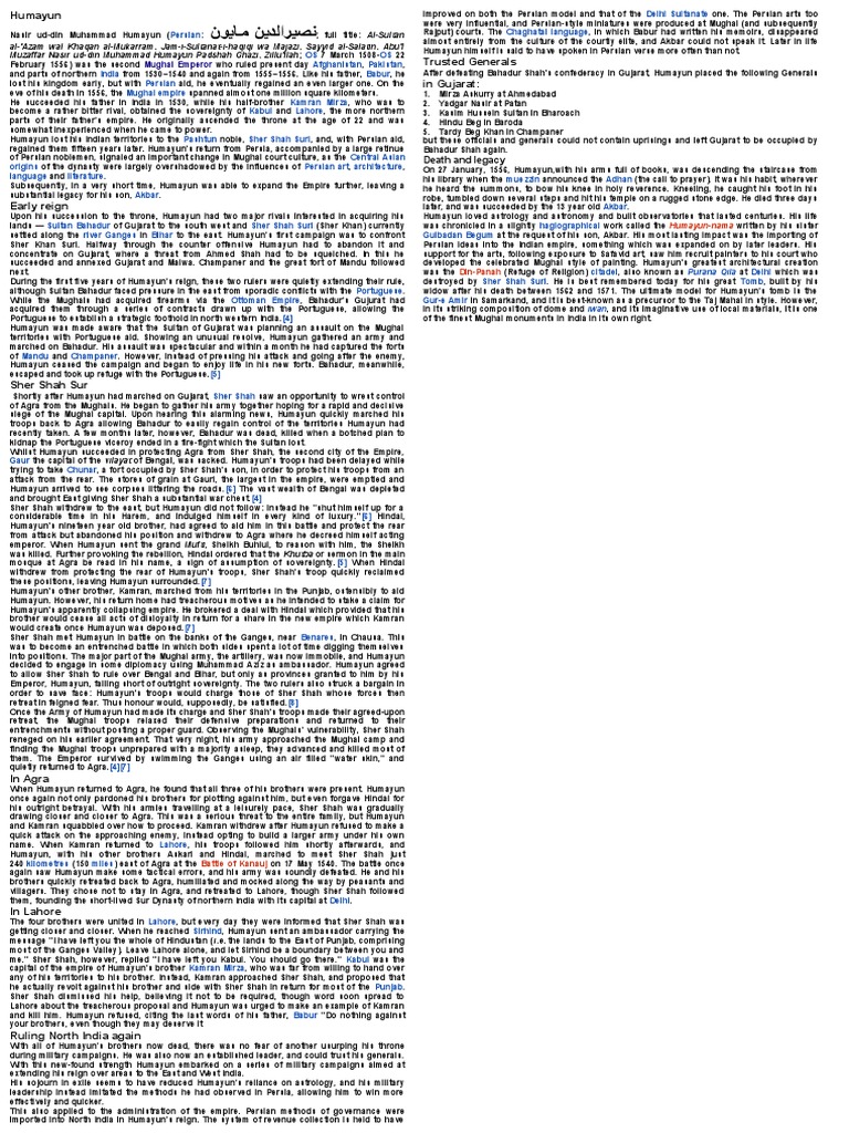 Mughal Emperor: Din-Panah | PDF | Timurid Dynasty