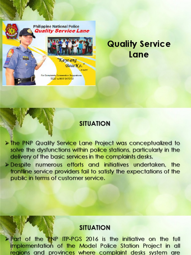 PNP Quality Service Lane Initiative | PDF | Police | It Service Management