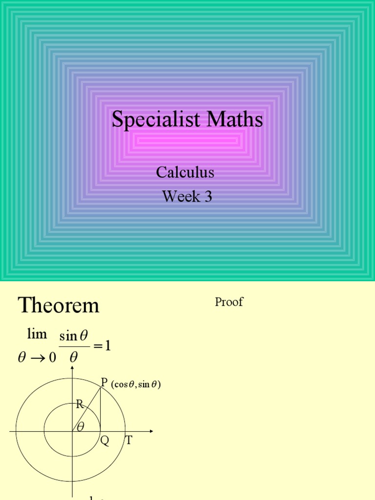 Specialist Maths: Calculus Week 3 | PDF | Sine | Trigonometric Functions