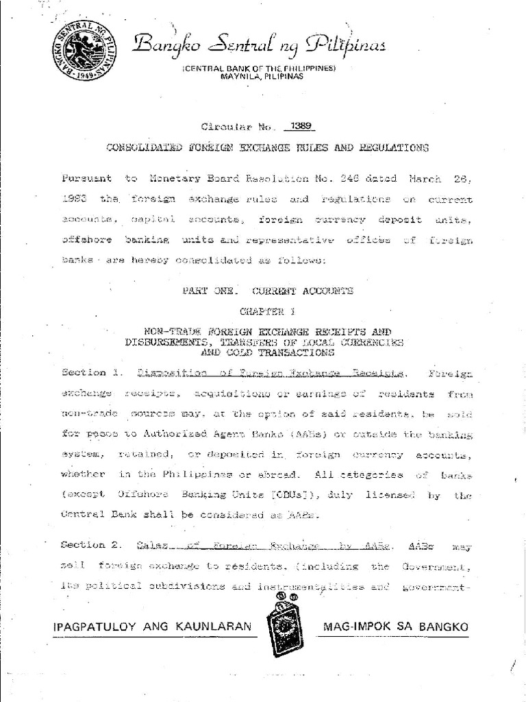 BSP Circular 1389 | PDF