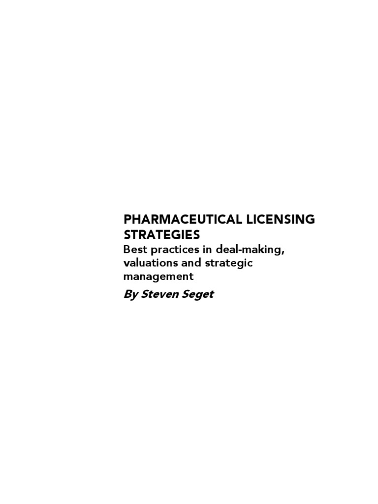 Pharmaceutical Licensing | PDF | Pharmaceutical Industry | Biotechnology