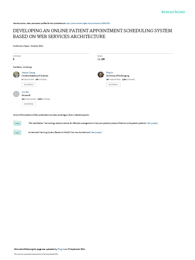 Developing An Online Patient Appointment Scheduling System Based On Web ...