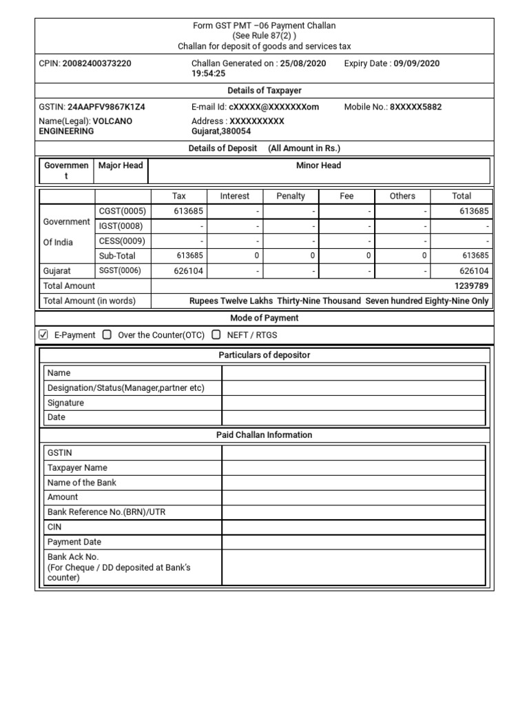 GST Challan | PDF