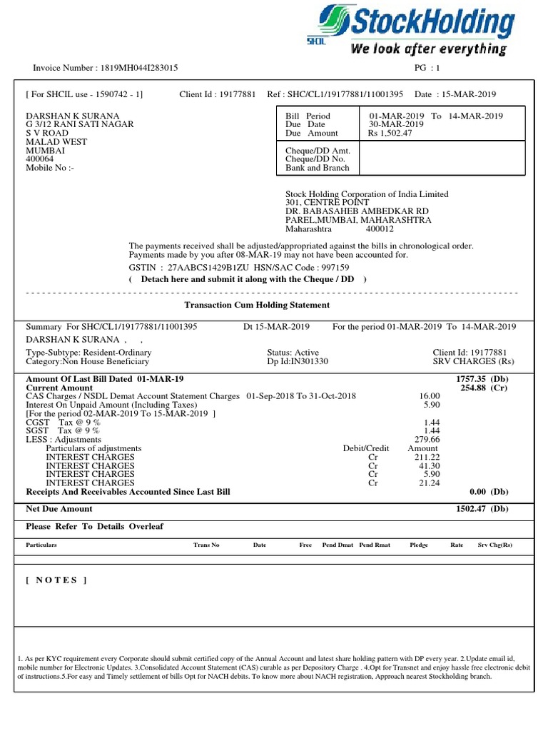 Invoice Summary and Holdings | PDF | Services (Economics) | Financial ...